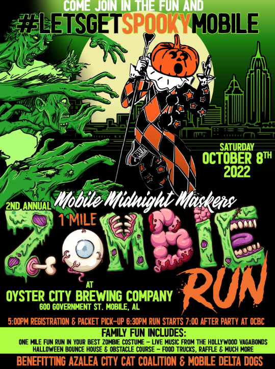 2022 — Mobile Midnight Maskers 2nd Annual One Mile Zombie Fun Run ...