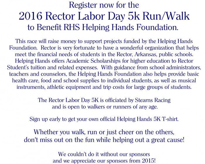 2016 — Rector Labor Day 5K Run/Walk — Race Roster — Registration ...